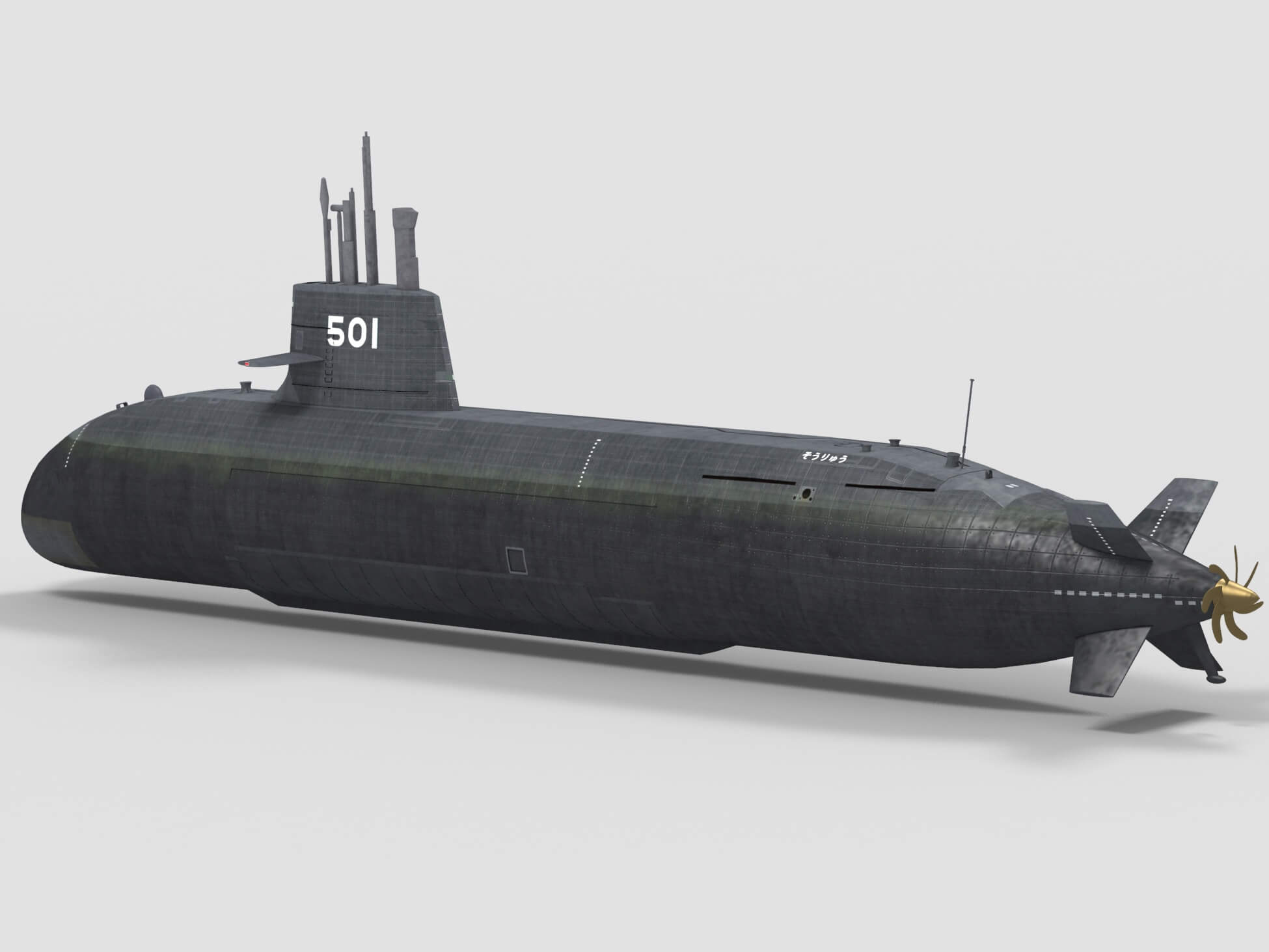 Soryu Class Submarine - 3D Model by FiniasK