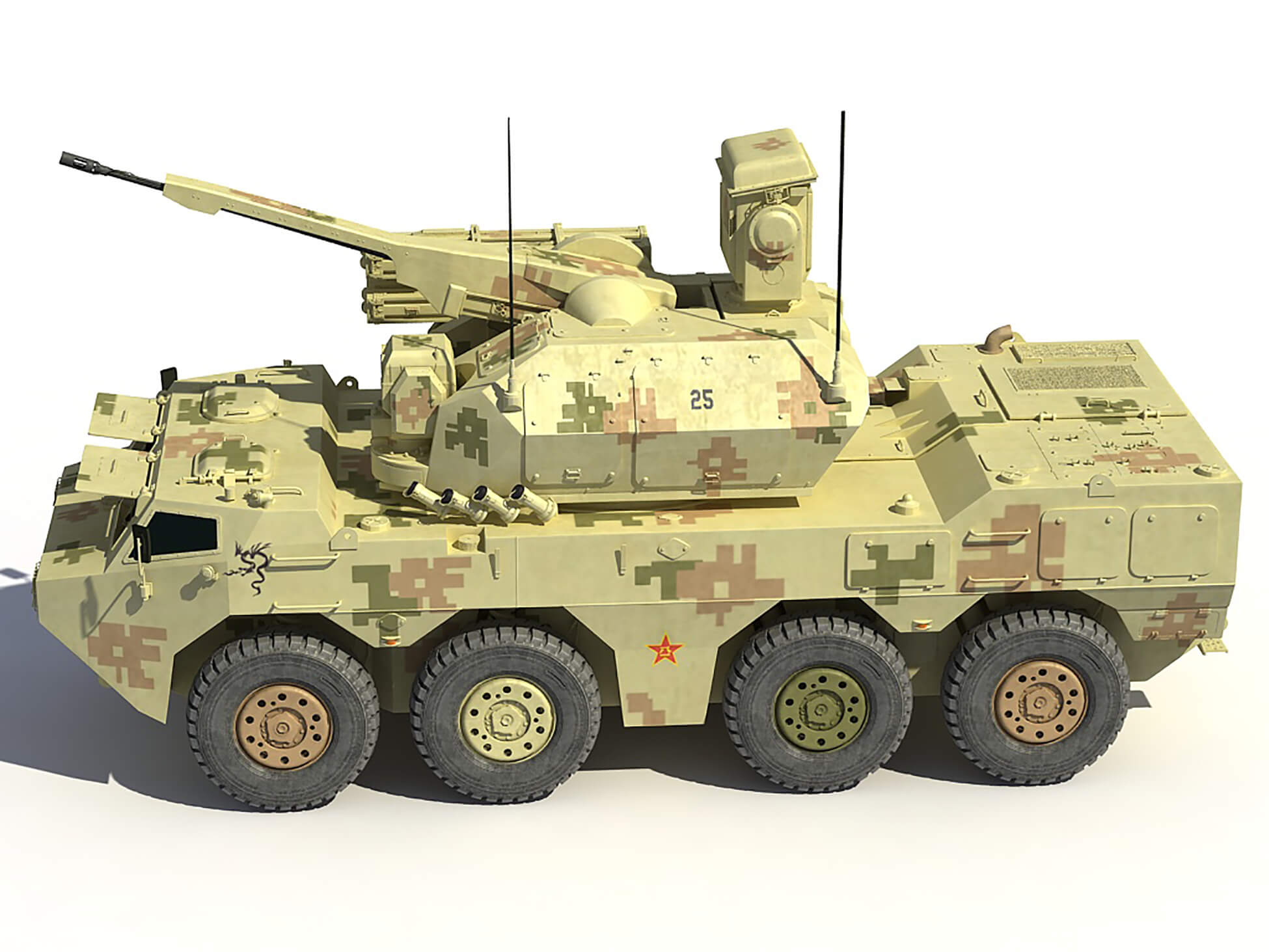 Norinco SWS2 Spaag 8x8 wheeled - 3D Model by FiniasK