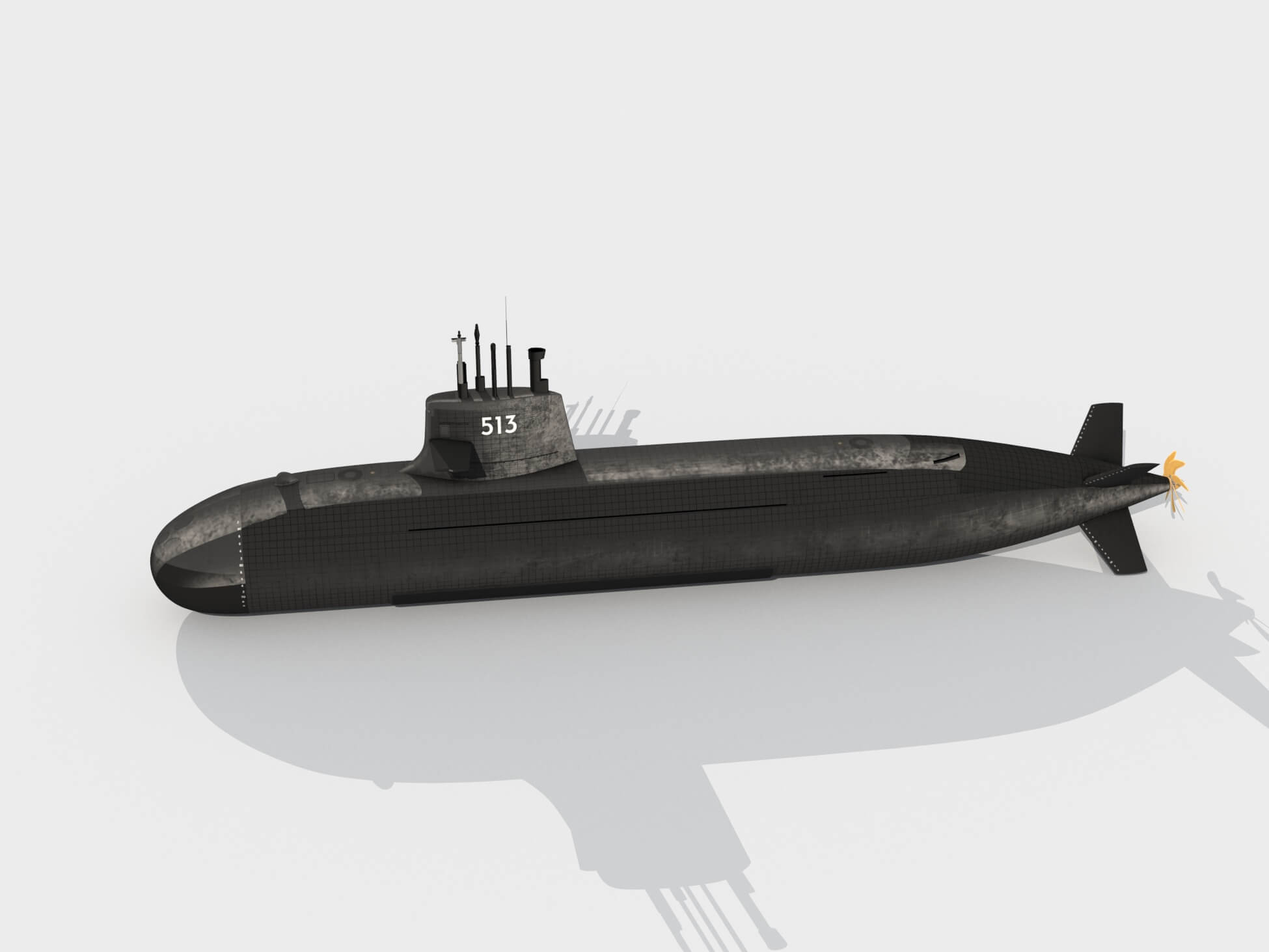 Taigei Class Submarine - 3D Model by FiniasK