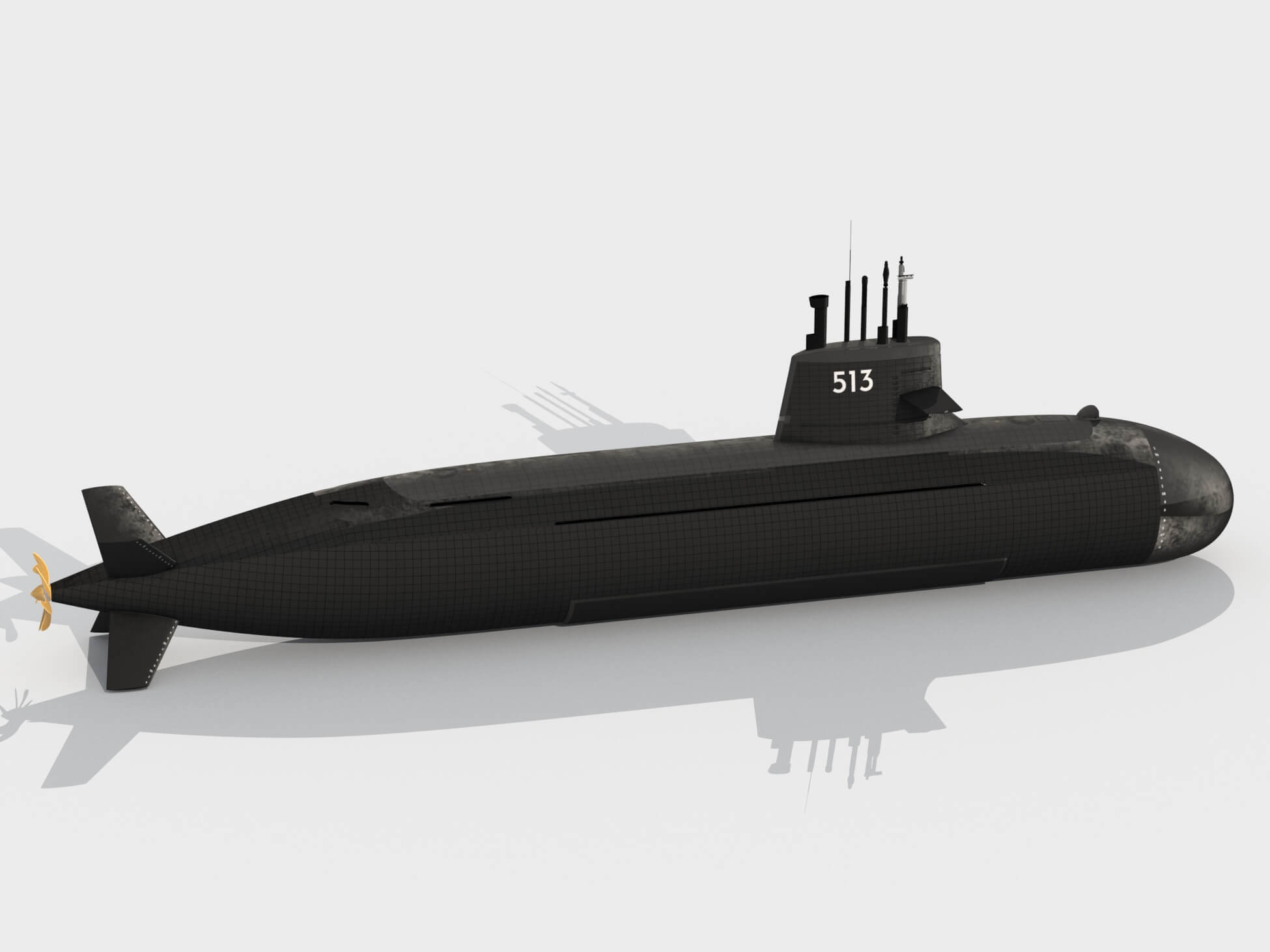 Taigei Class Submarine - 3D Model by FiniasK