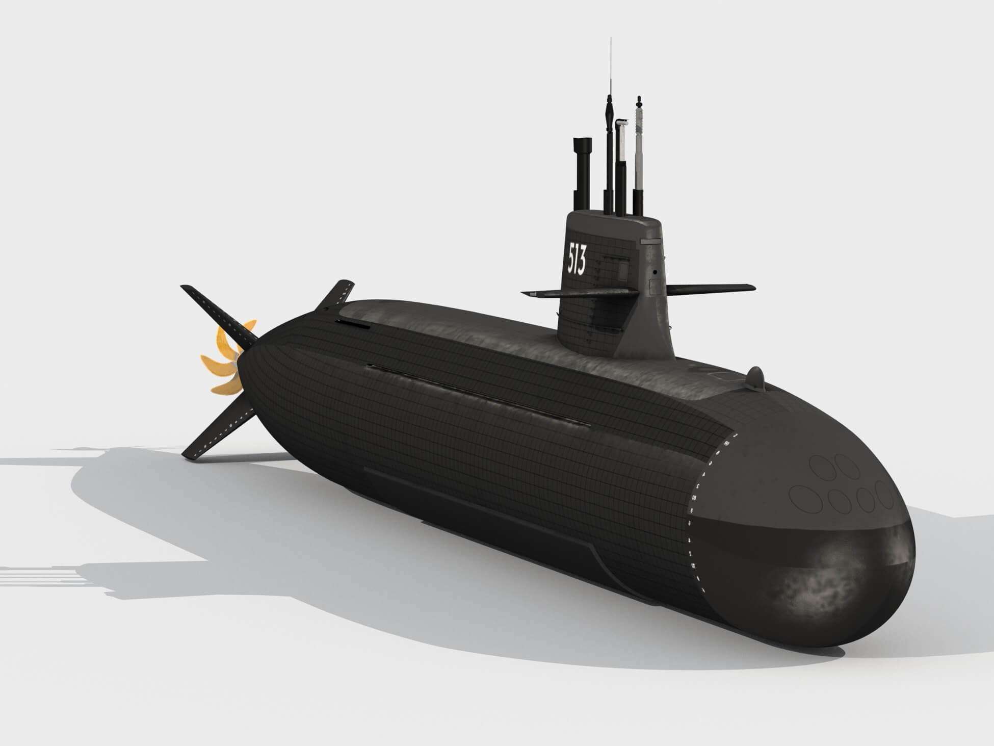 Taigei Class Submarine - 3D Model by FiniasK