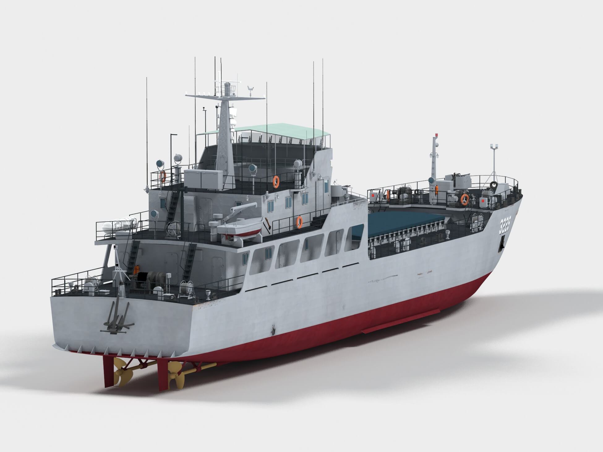 Type 074 Yuhai Class Landing Ship - 3D Model by FiniasK