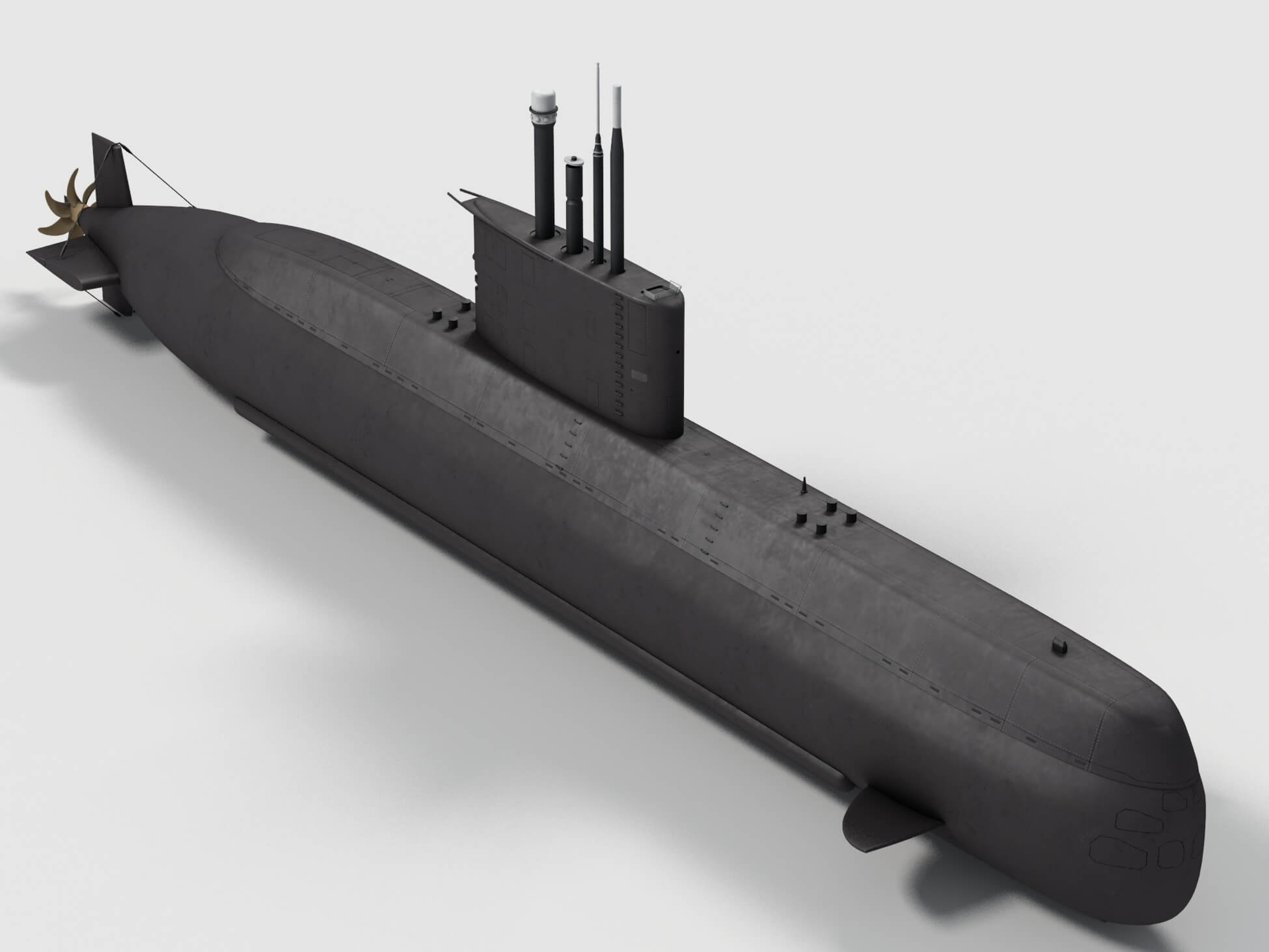 Type 209-1400 Submarine 3D Model by FiniasK