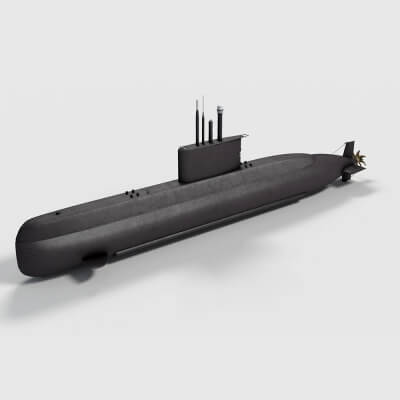 Type 209-1400 Submarine 3D Model by FiniasK