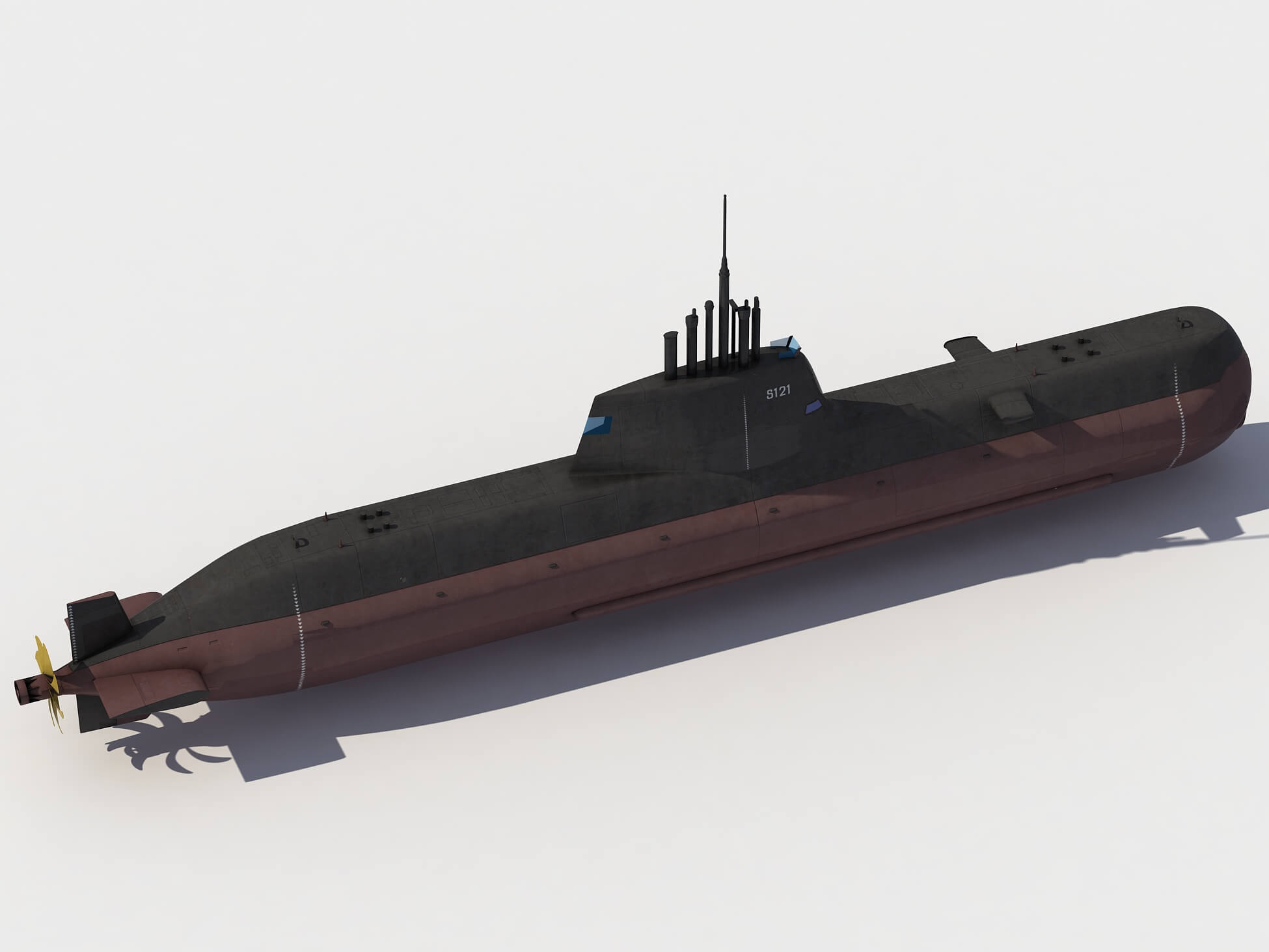 Type 214 Submarine - 3D Model by FiniasK