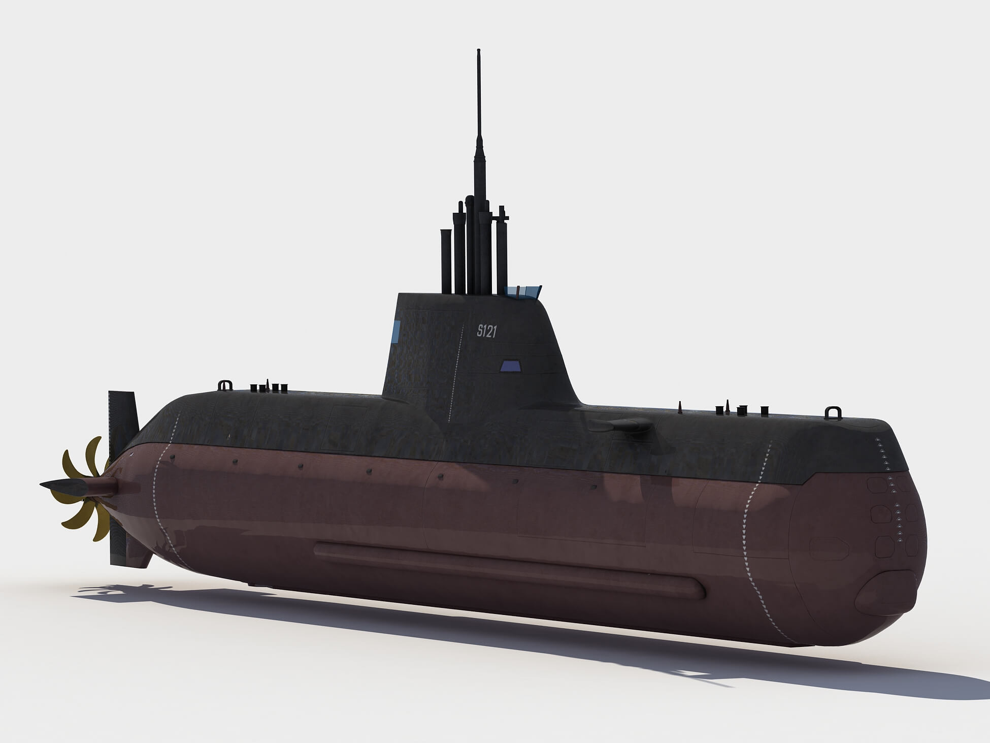 Type 214 Submarine - 3D Model by FiniasK