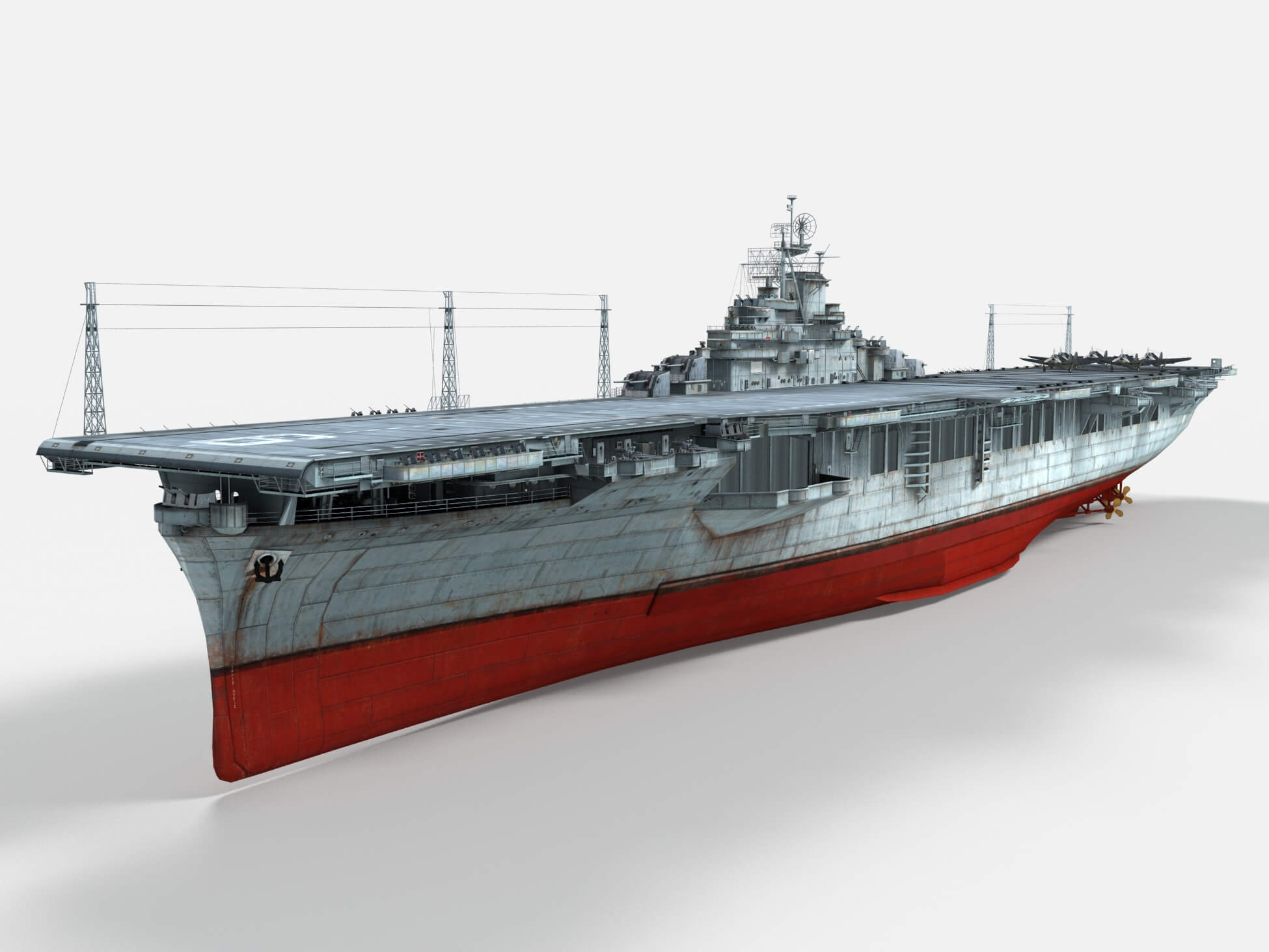USS Essex (CV-9) IIWW Carrier 3D Model by FiniasK