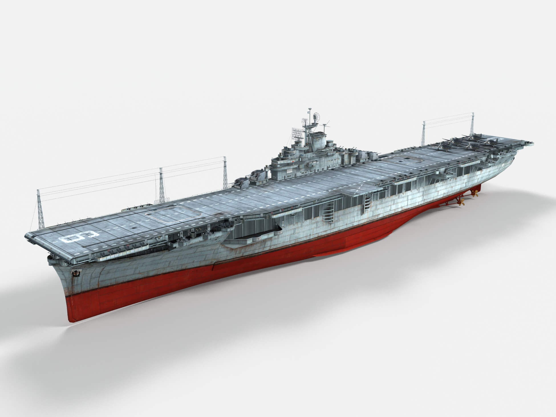 USS Essex (CV-9) IIWW Carrier 3D Model by FiniasK