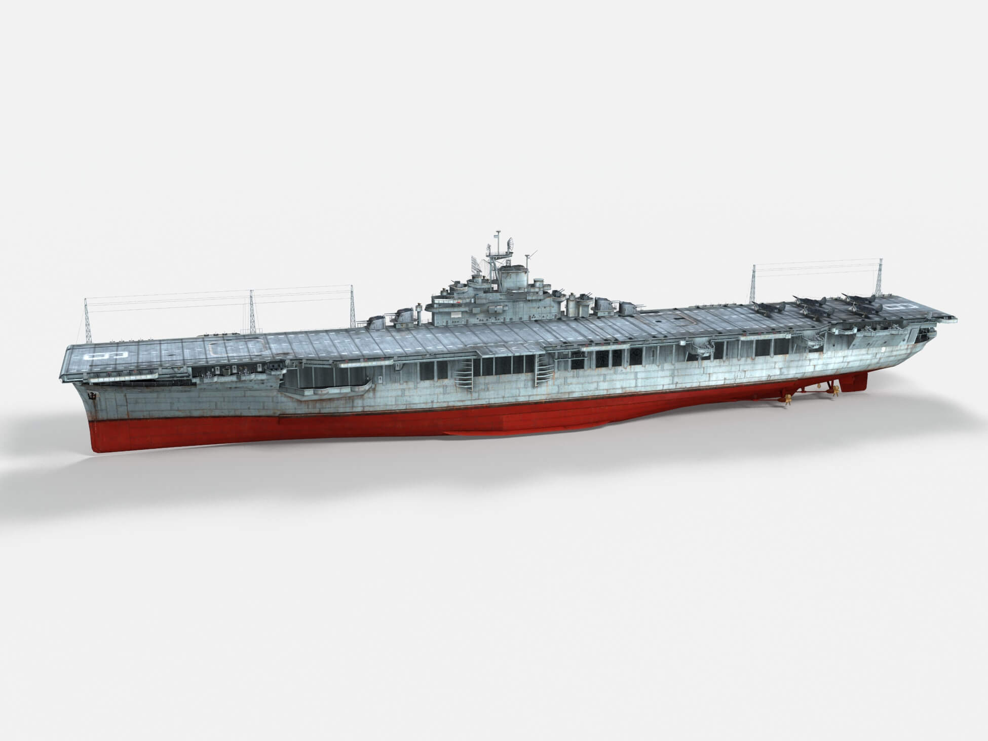 USS Essex (CV-9) IIWW Carrier 3D Model by FiniasK