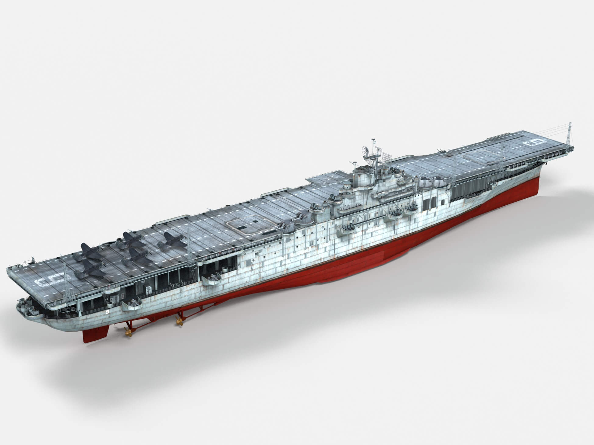 USS Essex (CV-9) IIWW Carrier 3D Model by FiniasK