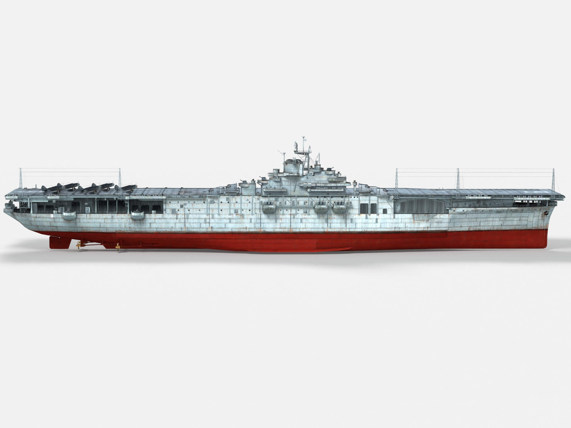 USS Essex (CV-9) IIWW Carrier 3D Model by FiniasK