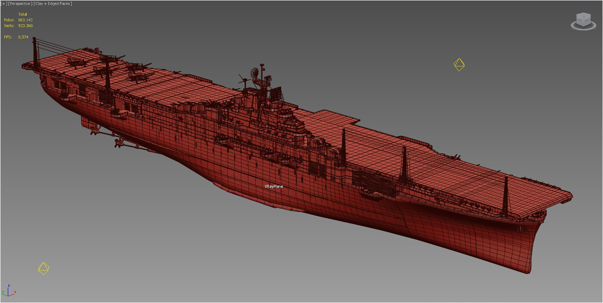 USS Essex (CV-9) IIWW Carrier 3D Model by FiniasK