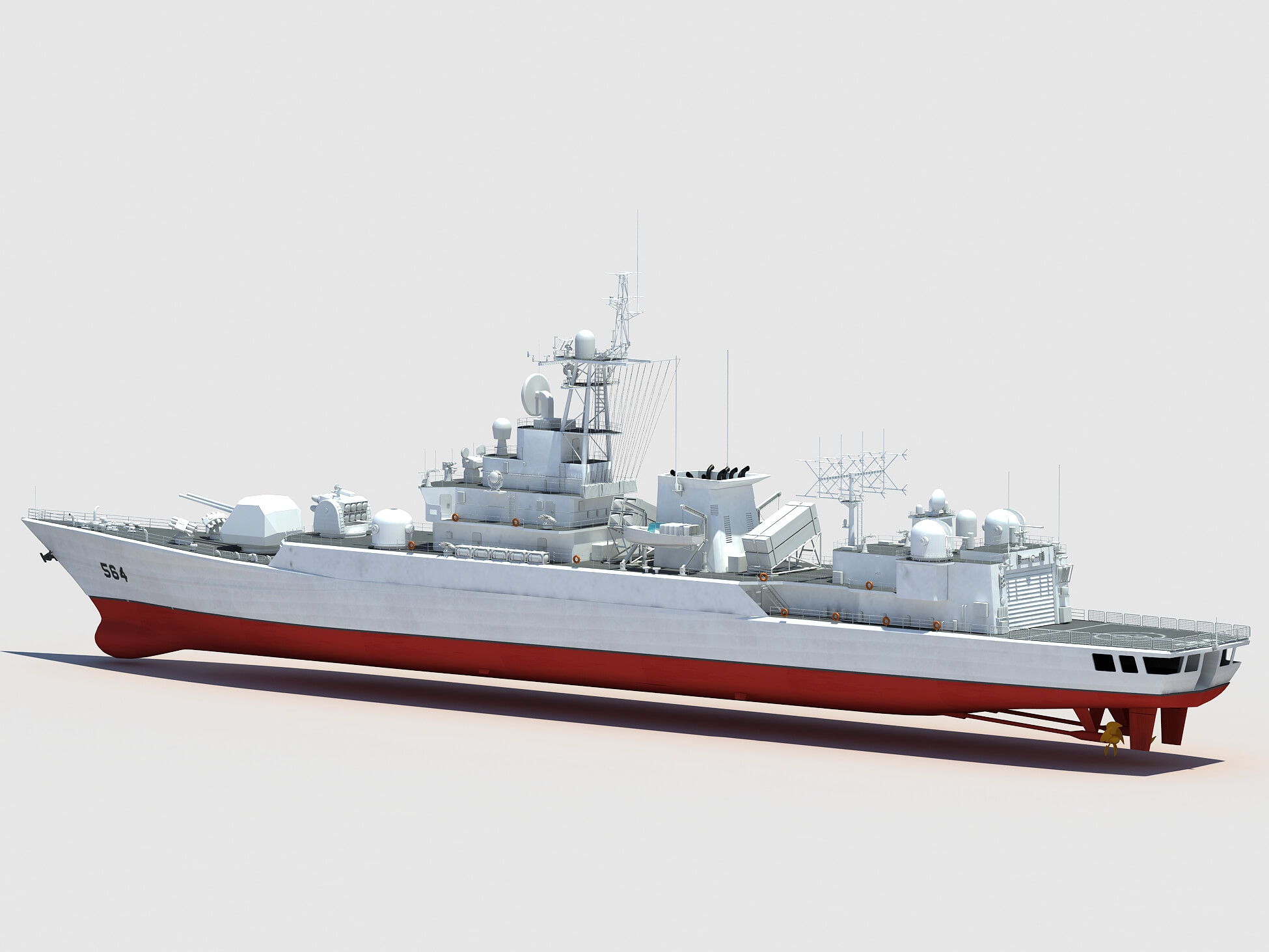 Yichang 564 Type 053H3 Jiangwei II Class Frigate - 3D Model by FiniasK