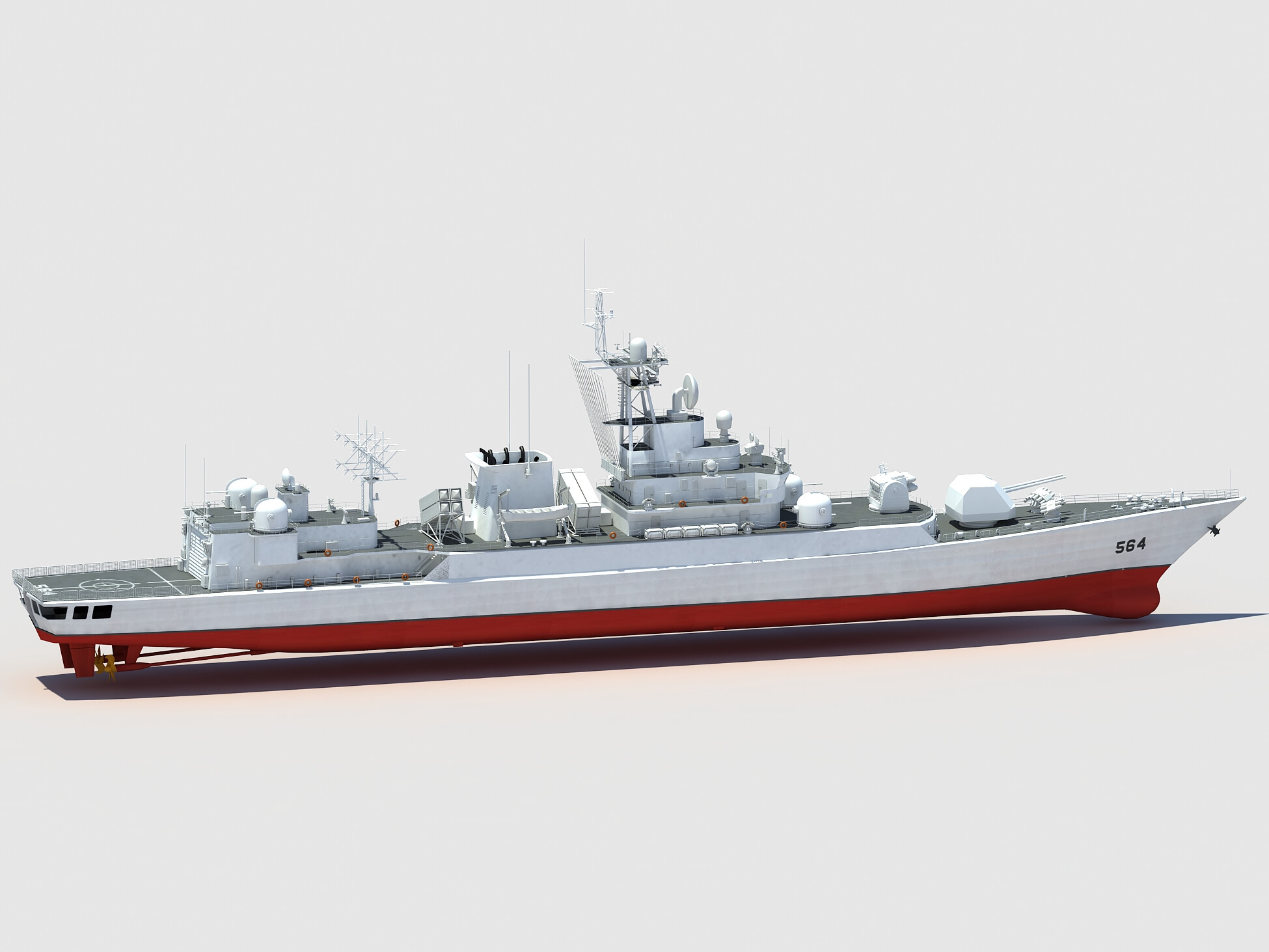 Yichang 564 Type 053H3 Jiangwei II Class Frigate - 3D Model by FiniasK