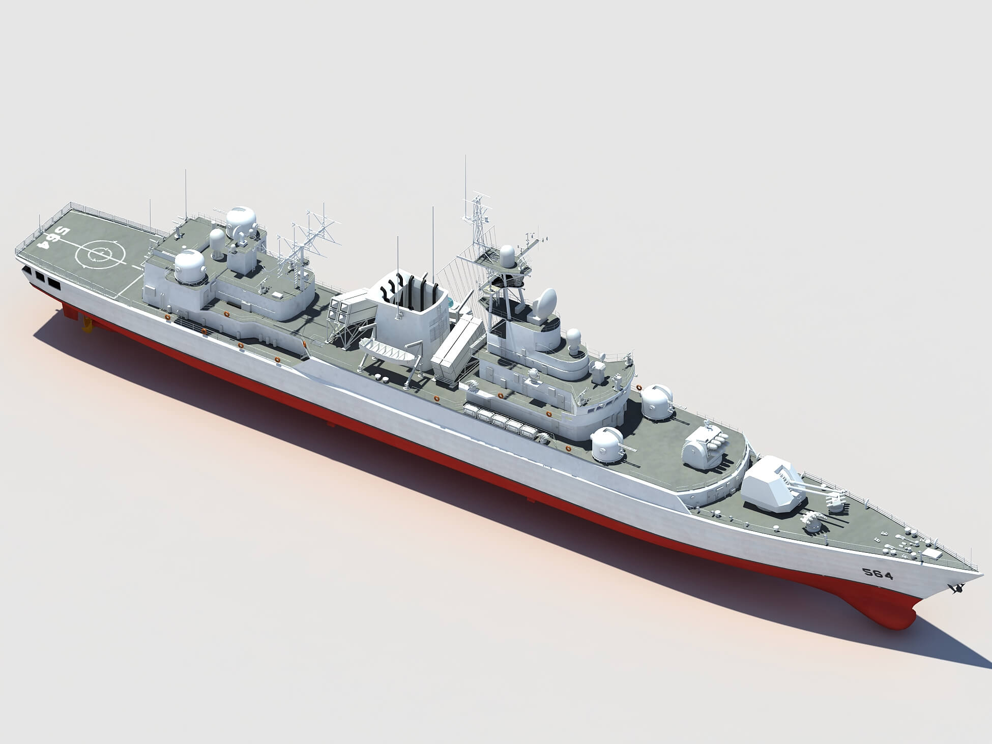 Yichang 564 Type 053H3 Jiangwei II Class Frigate - 3D Model by FiniasK