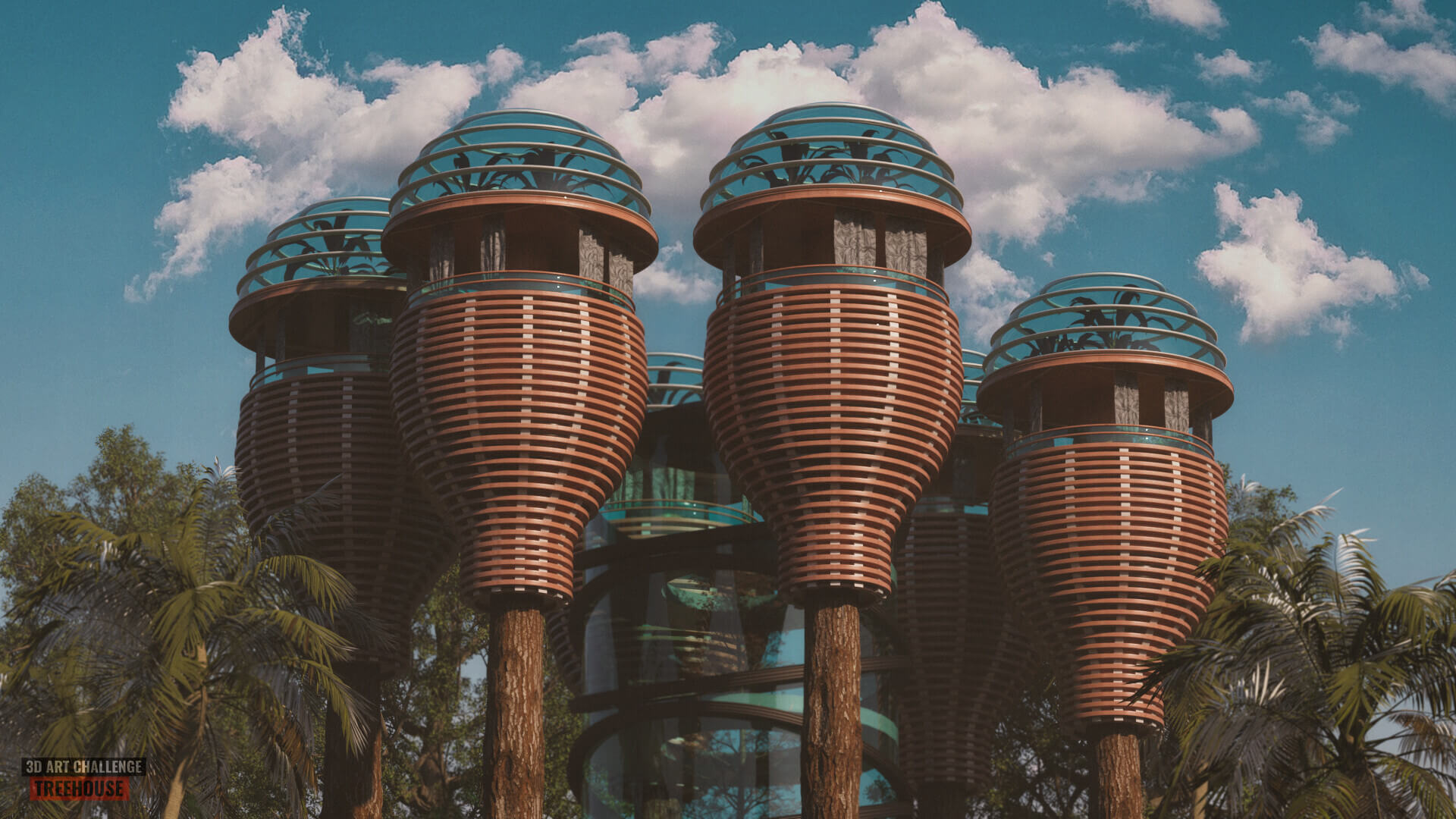 Exotic Tree House 3D Render, Digital Art by FIRA