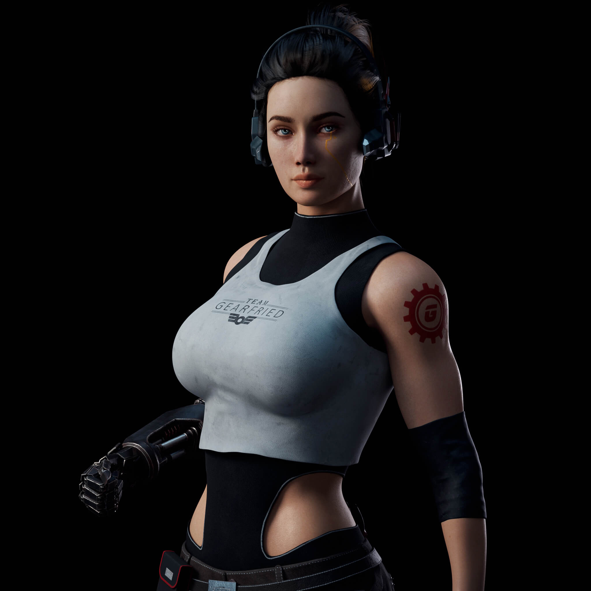 FREYA THE MECHANIC GIRL 3D Render, Digital Art by FIRA