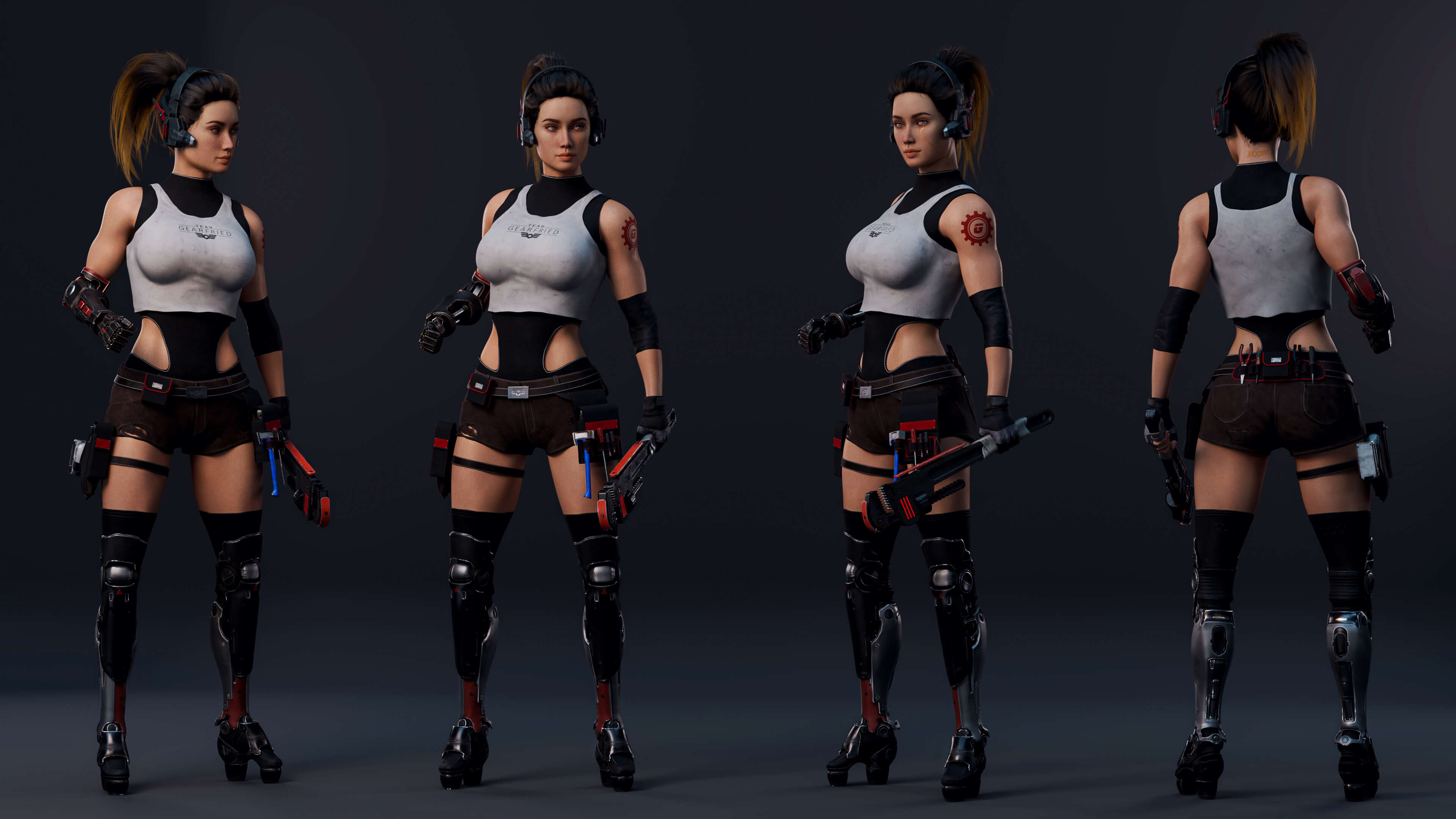 FREYA THE MECHANIC GIRL 3D Render, Digital Art by FIRA