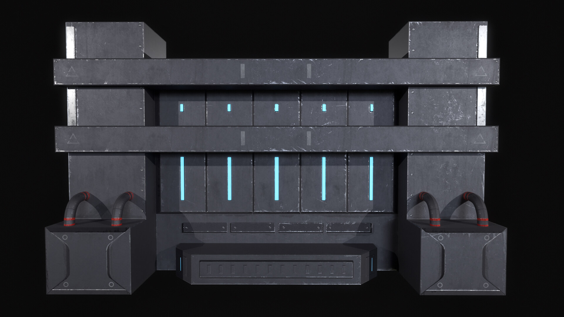 Sci-Fi Modular Wall Panels Pack 3D Model by FIRA
