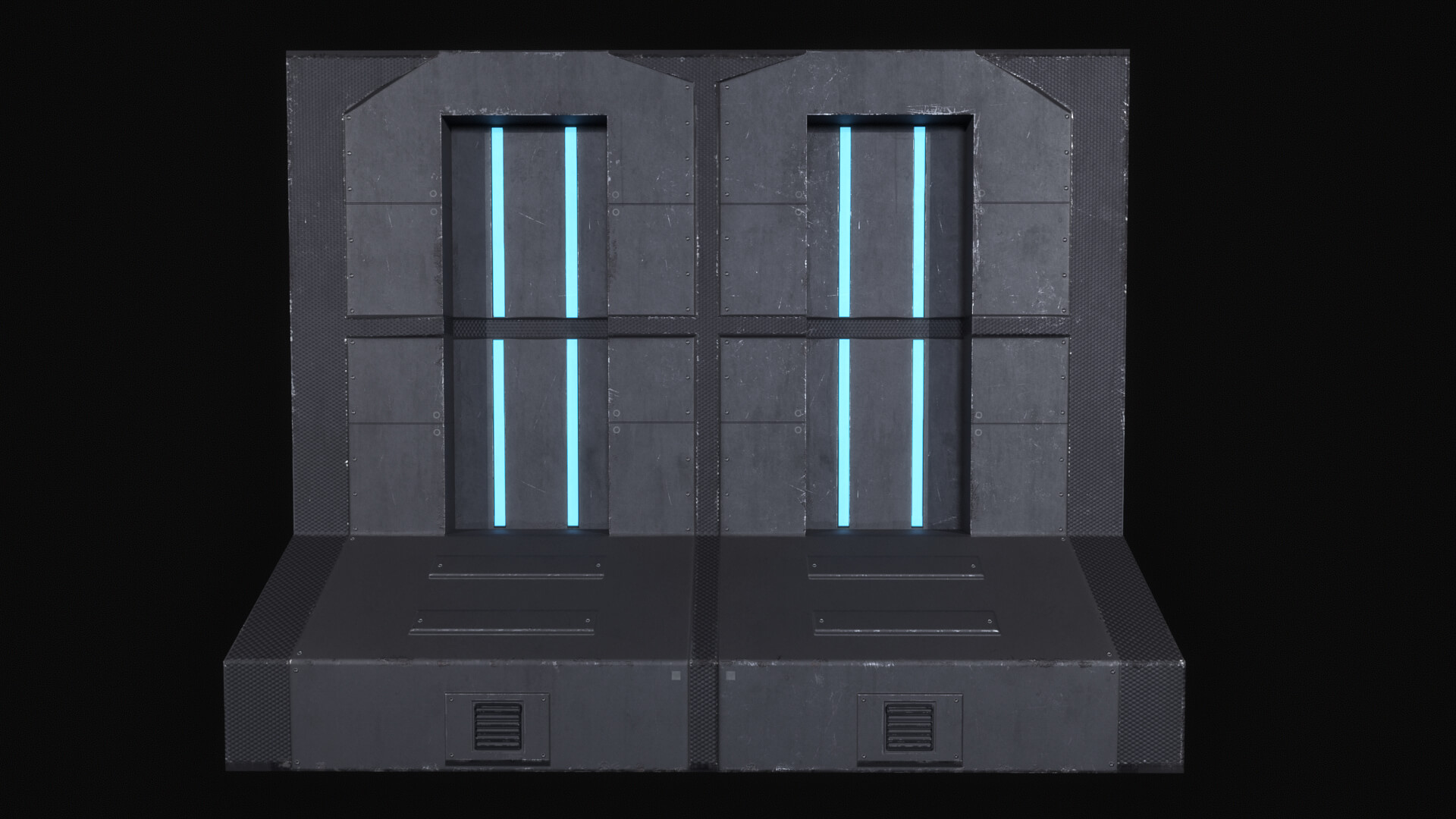 Sci-Fi Modular Wall Panels Pack 3D Model by FIRA