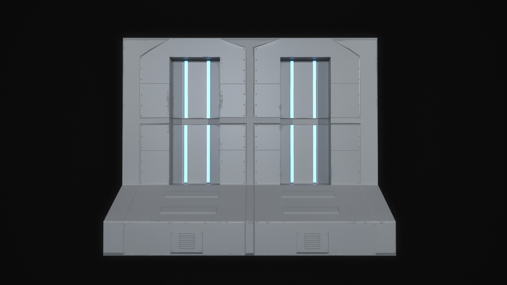 Sci-Fi Modular Wall Panels Pack 3D Model by FIRA