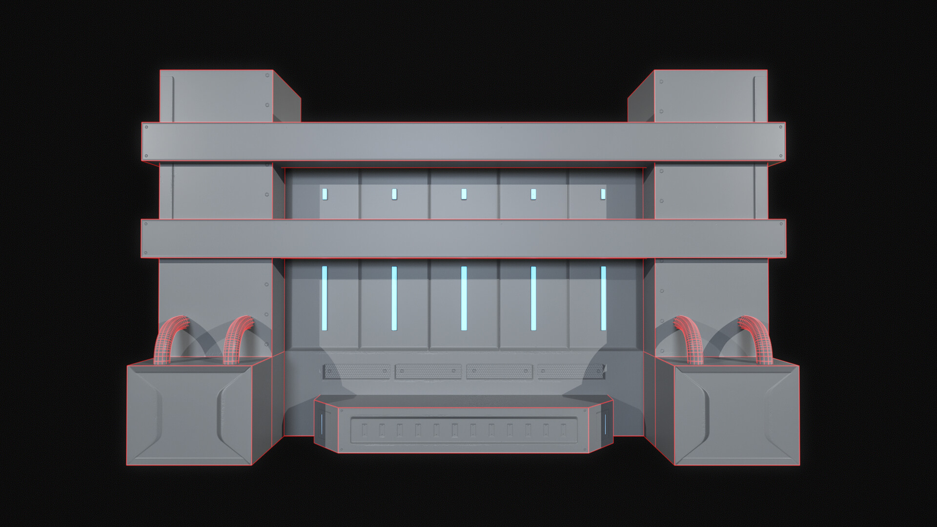 Sci-Fi Modular Wall Panels Pack 3D Model by FIRA