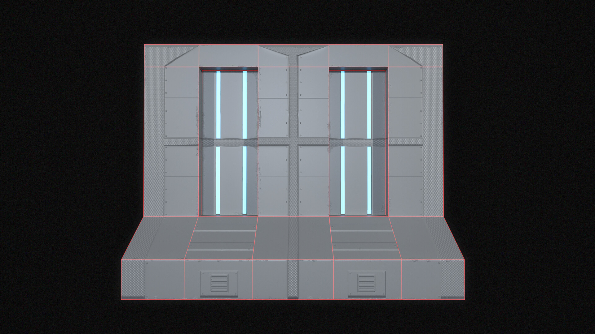 Sci-Fi Modular Wall Panels Pack 3D Model by FIRA