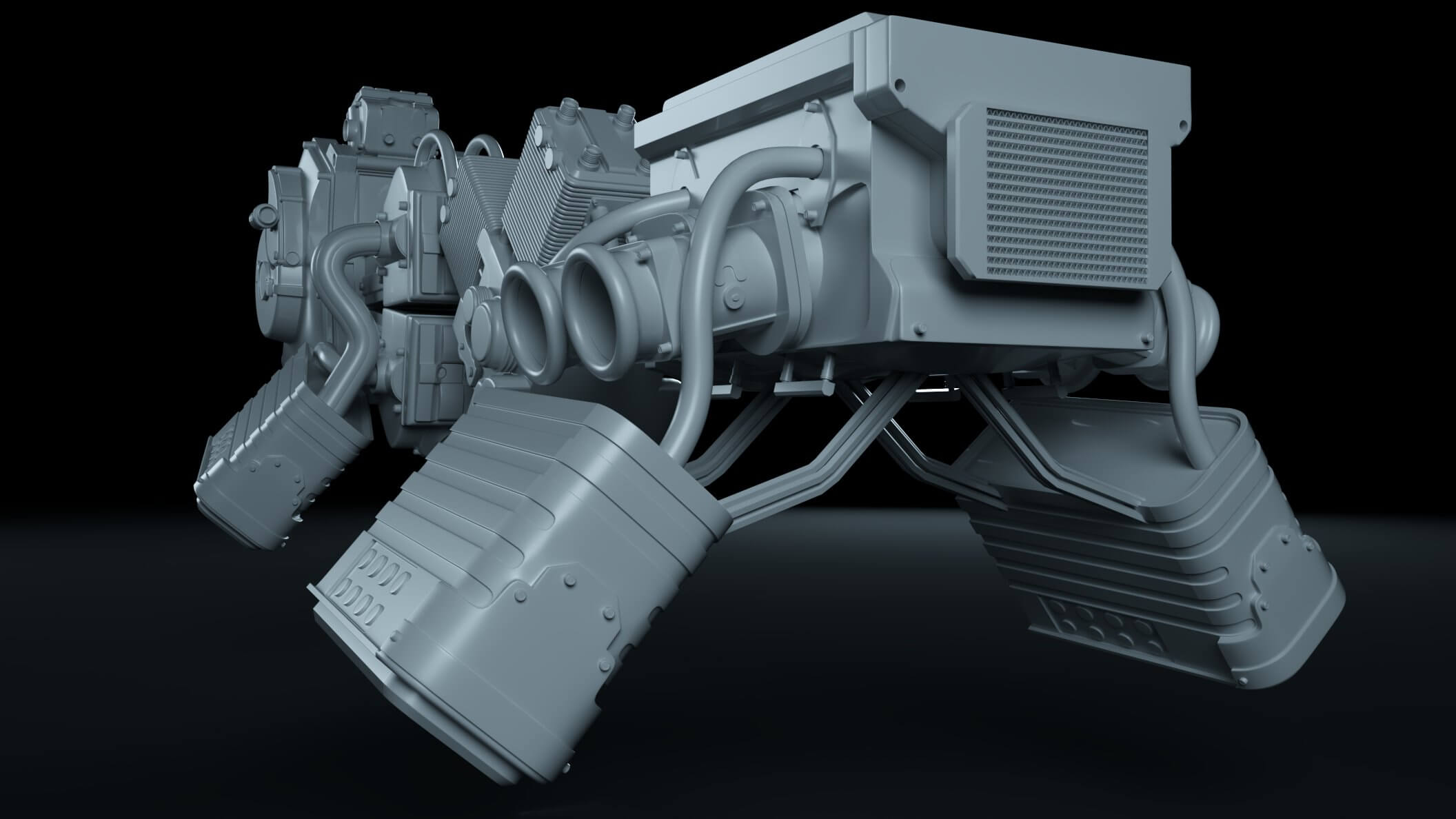 Sci-Fi Engine Pack 3D Model by FIRA