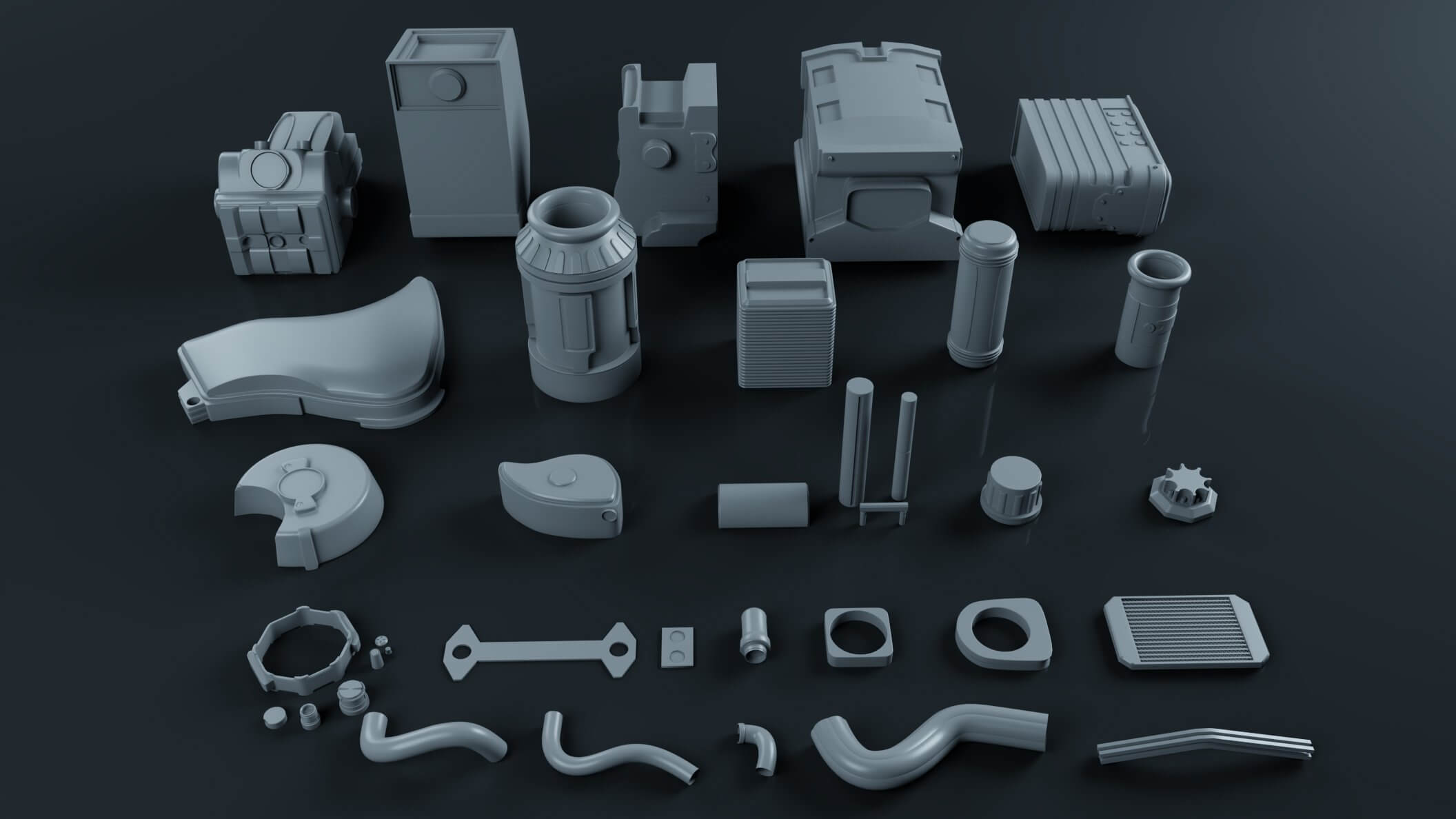 Sci-Fi Engine Pack 3D Model by FIRA