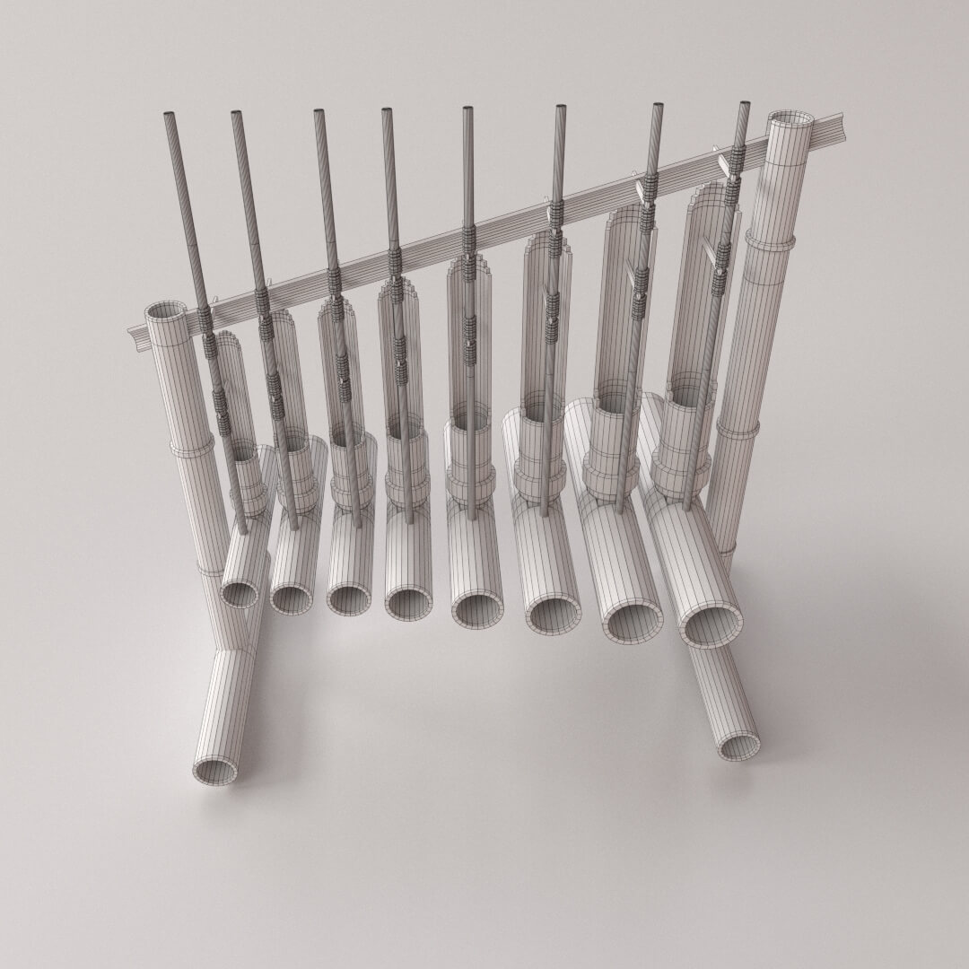 Angklung Musical Instrument - 3D Model by firdz3d