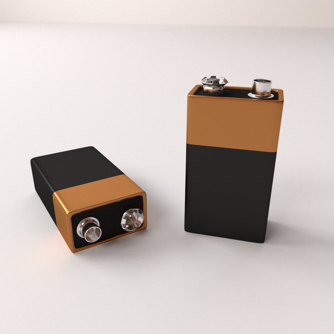 Battery 9 Volt - 3D Model by firdz3d