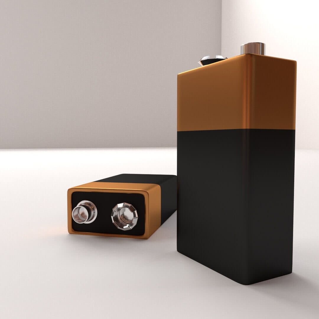 Battery 9 Volt - 3D Model by firdz3d