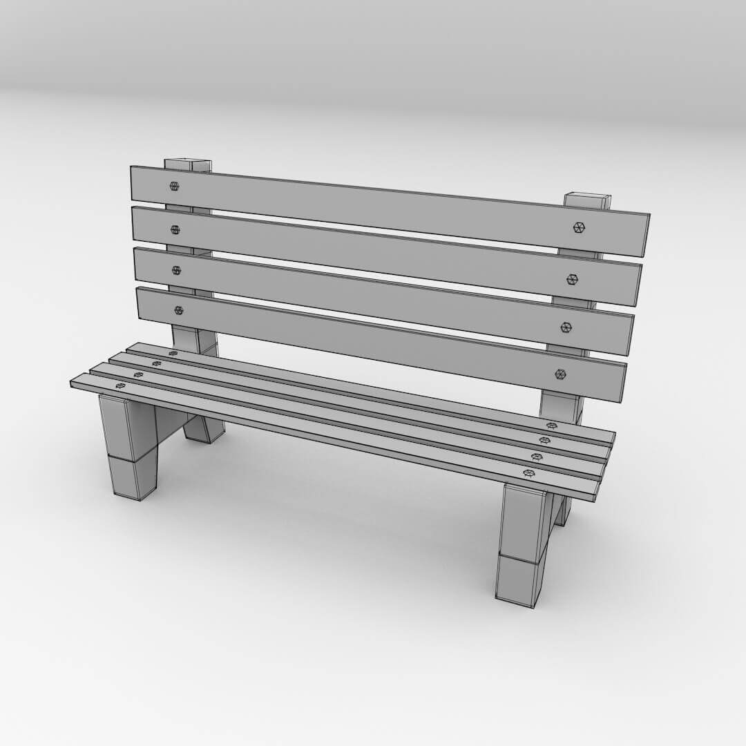 Beach Bench - 3D Model by firdz3d