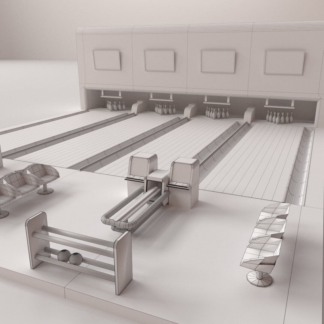 Bowling Lane - 3D Model by firdz3d