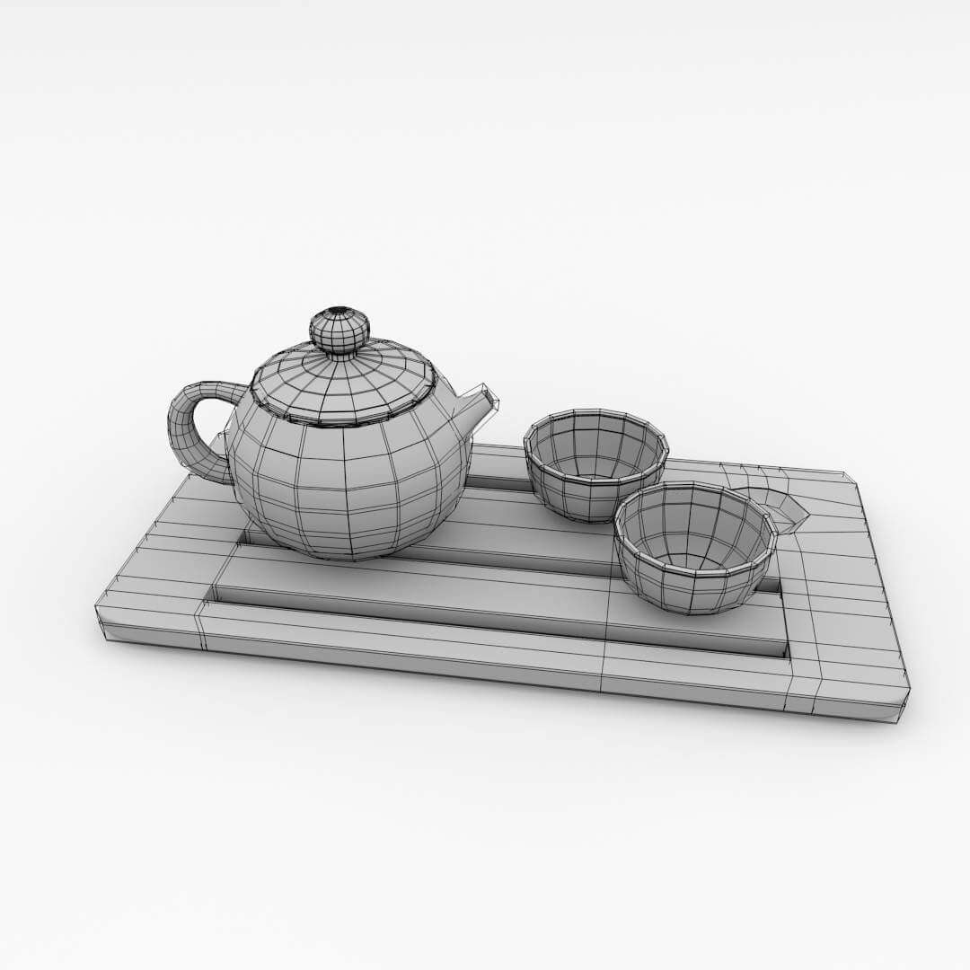 Chinese Tea Set - 3D Model by firdz3d