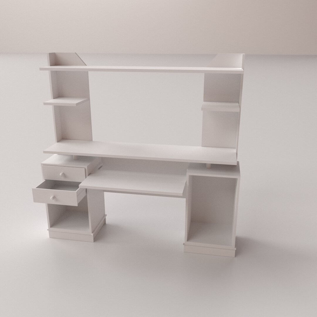Computer Desk - 3D Model by firdz3d