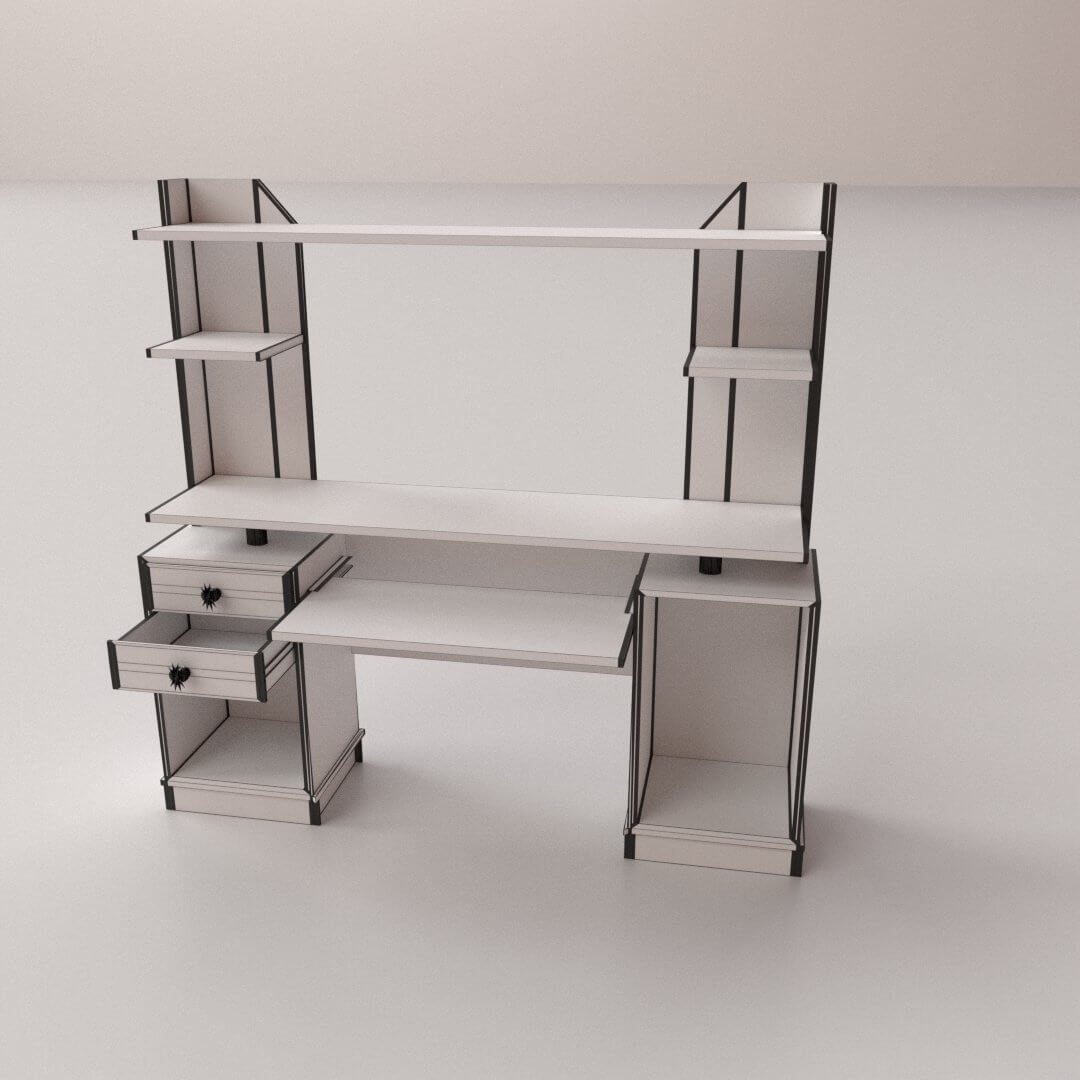 Computer Desk - 3D Model by firdz3d