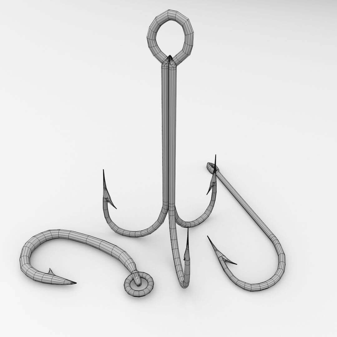 Fishing Hooks - 3D Model by firdz3d