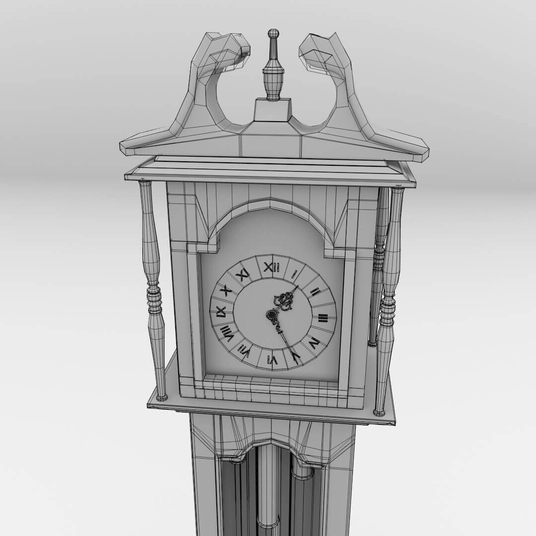 Grandfather Clock - 3D Model by firdz3d
