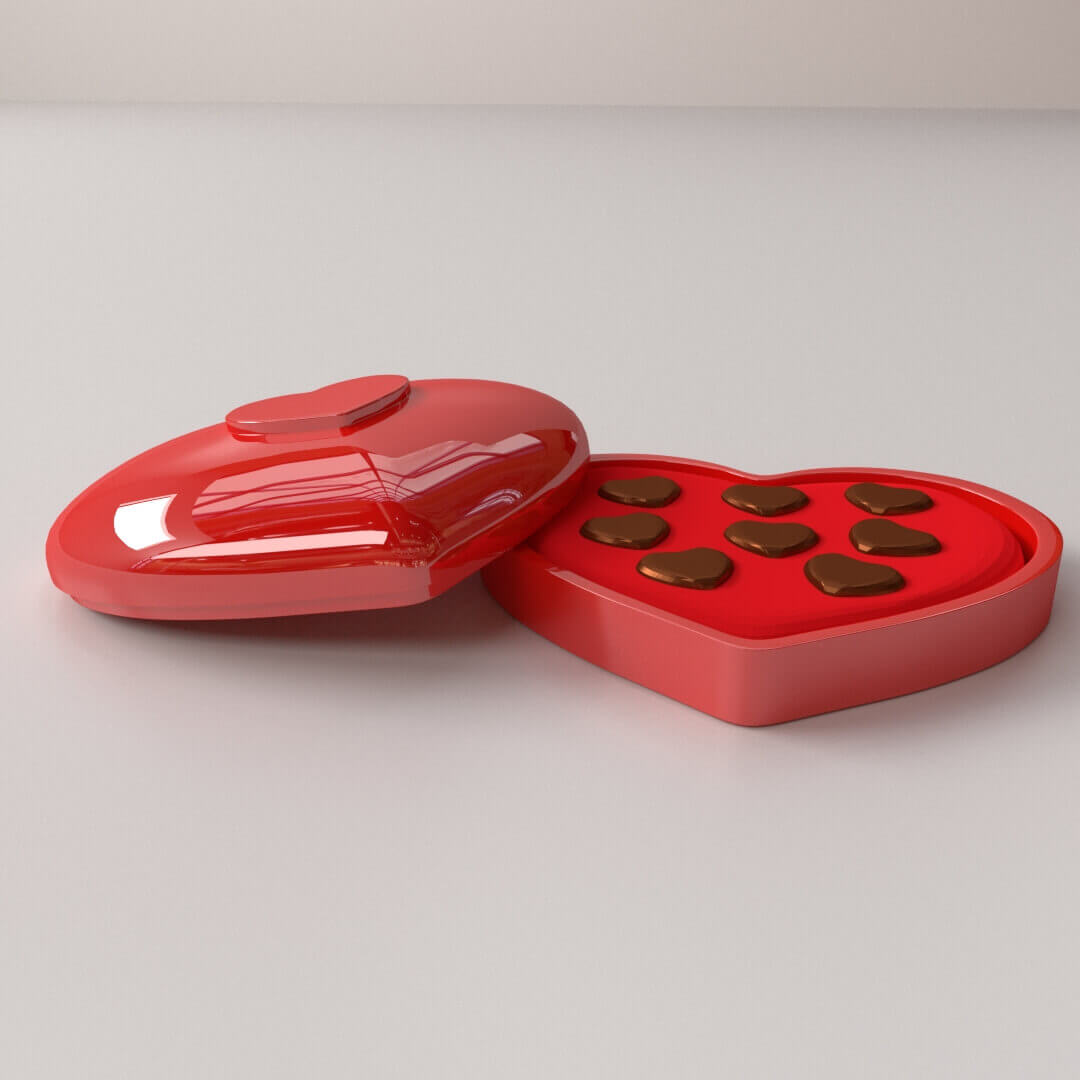 Heart Chocolate Box - 3D Model by firdz3d