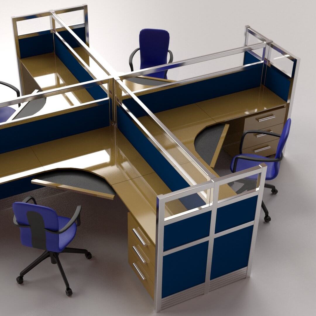 Office Cubicle - 3D Model by firdz3d