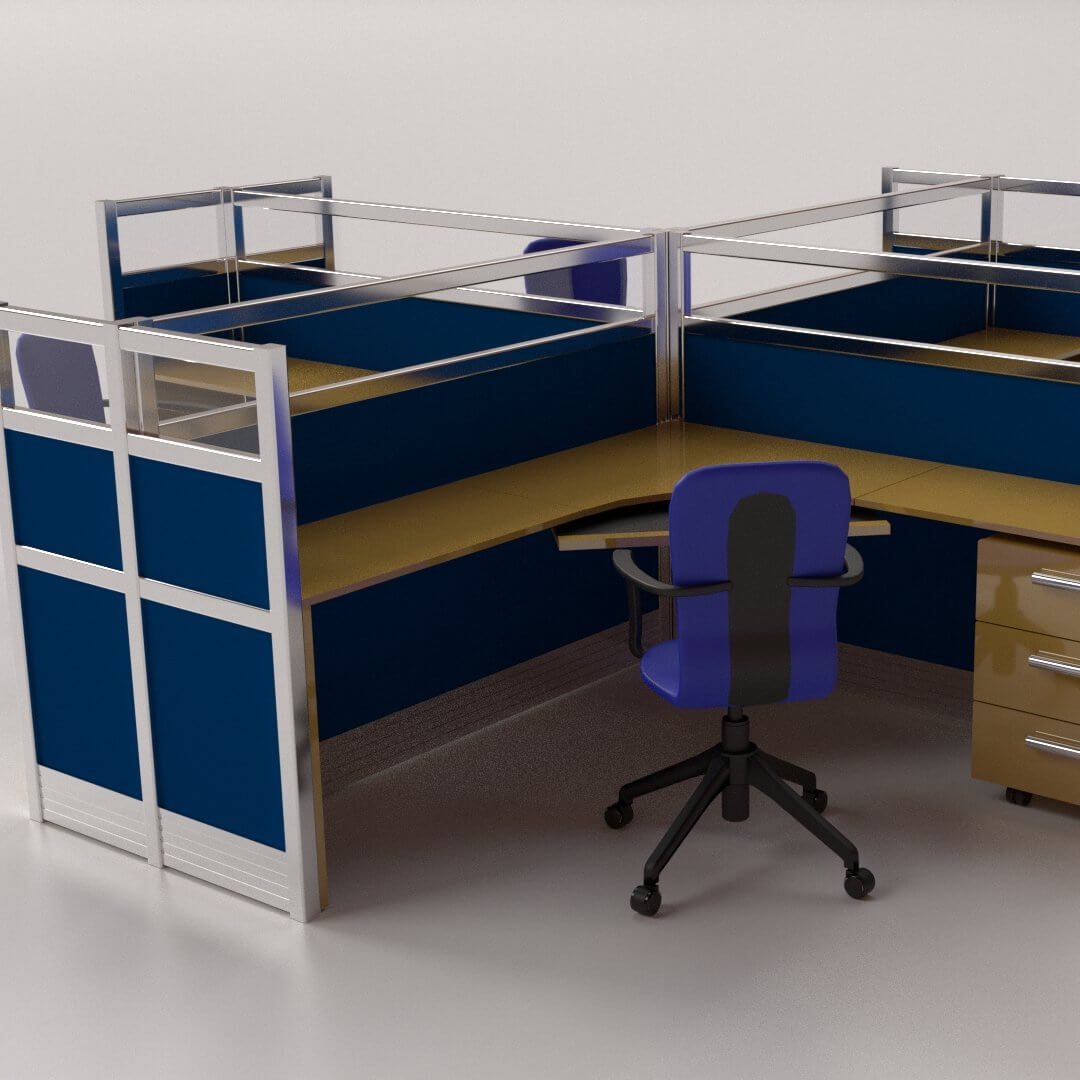 Office Cubicle - 3D Model by firdz3d