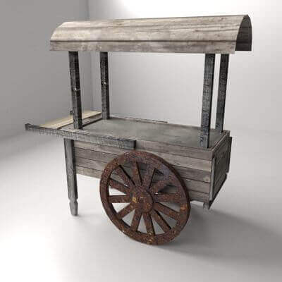 Old Food Cart - 3D Model by firdz3d