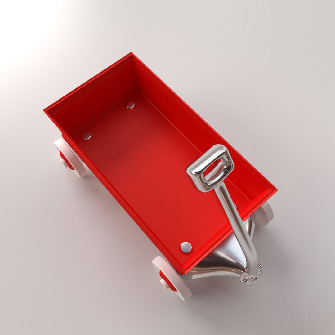 Red Wagon - 3D Model by firdz3d