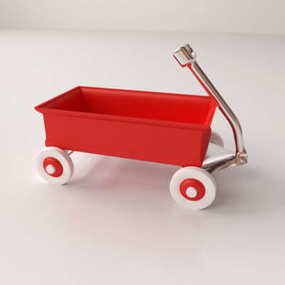 Red Wagon - 3D Model by firdz3d