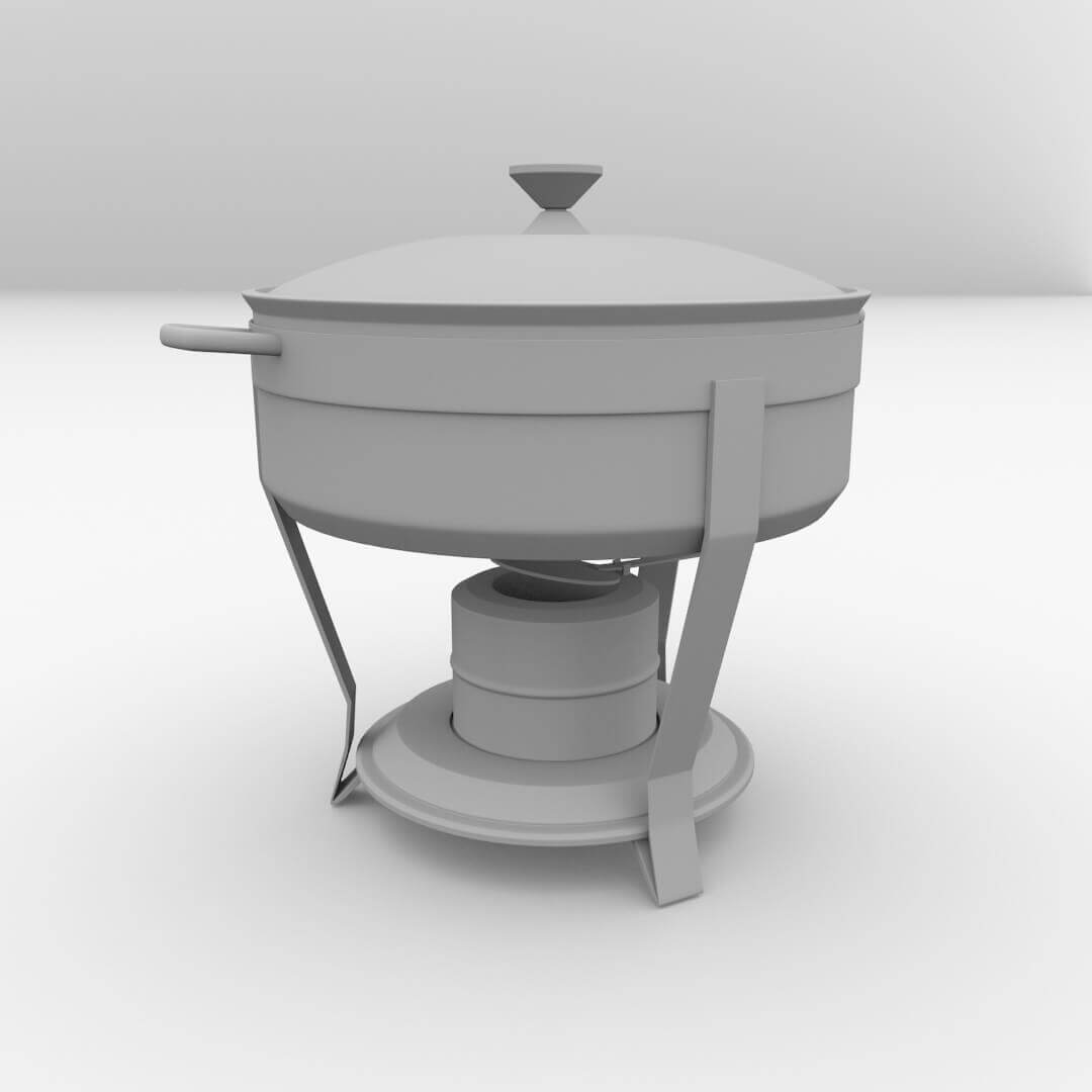 Round Chafing Dish - 3D Model by firdz3d