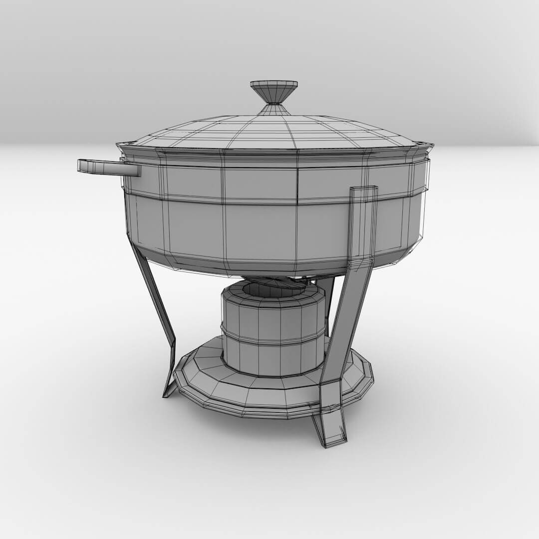 Round Chafing Dish - 3D Model by firdz3d