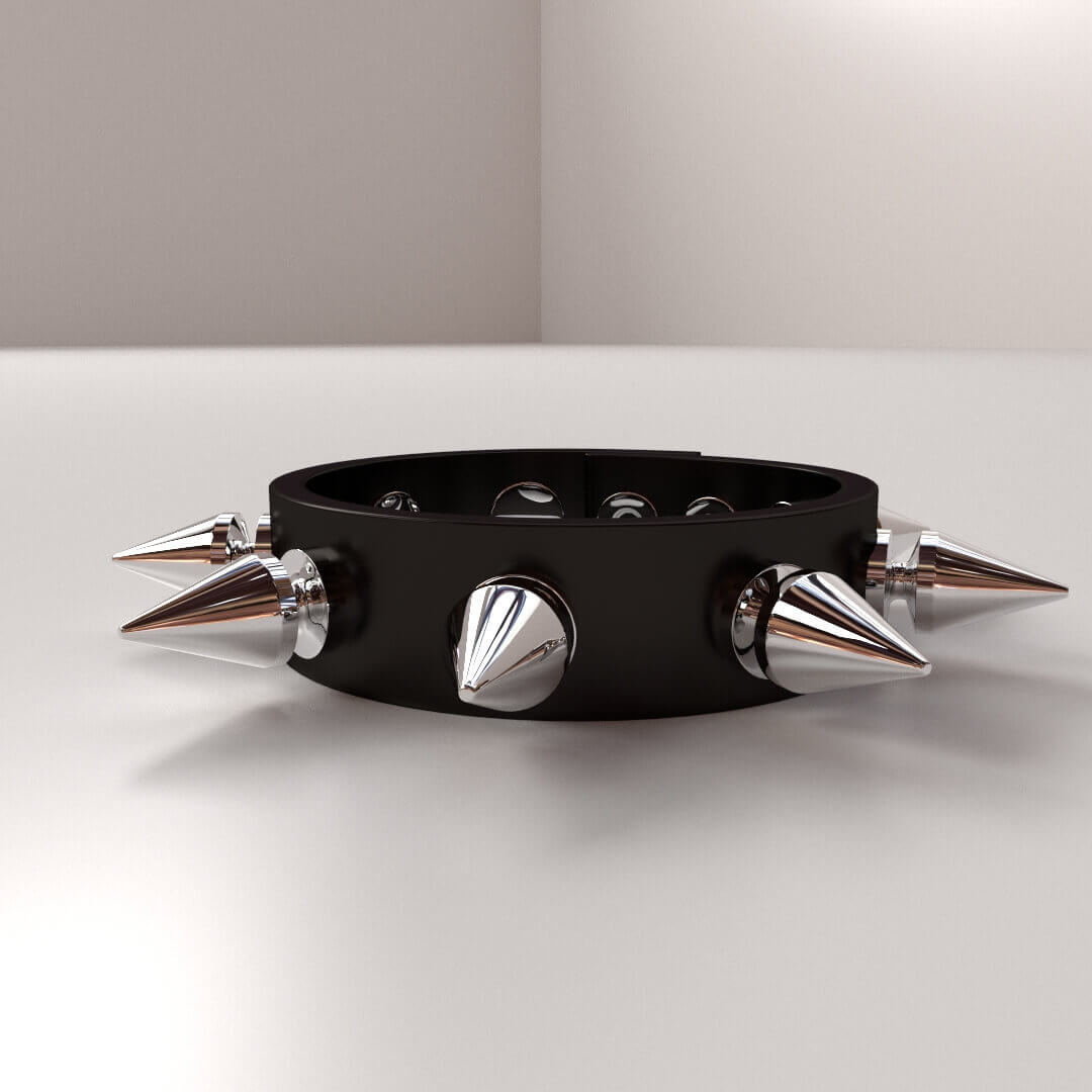 Spike Punk Bracelet - 3D Model by firdz3d