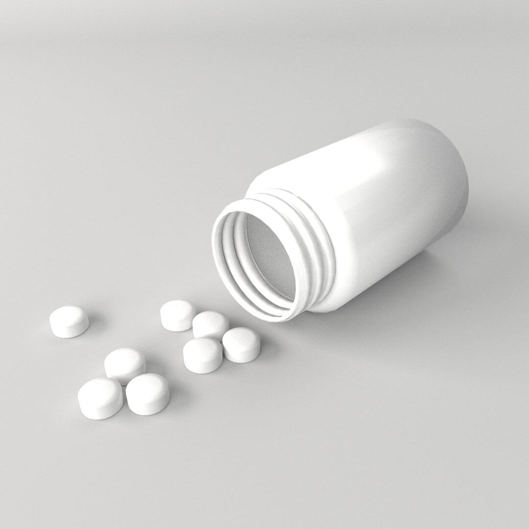Pill Bottle Black And White