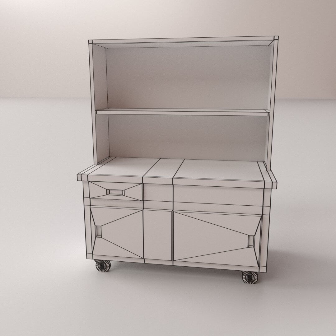 Steel Hawker Cart - 3D Model by firdz3d